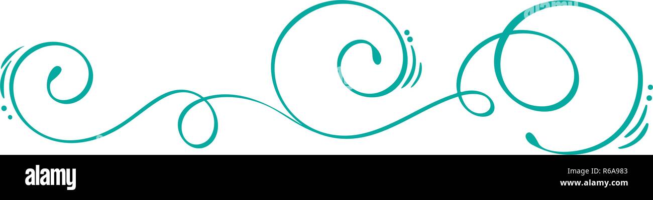 Vector Hand Drawn Calligraphic Spring Flourish Design Elements. Floral ...