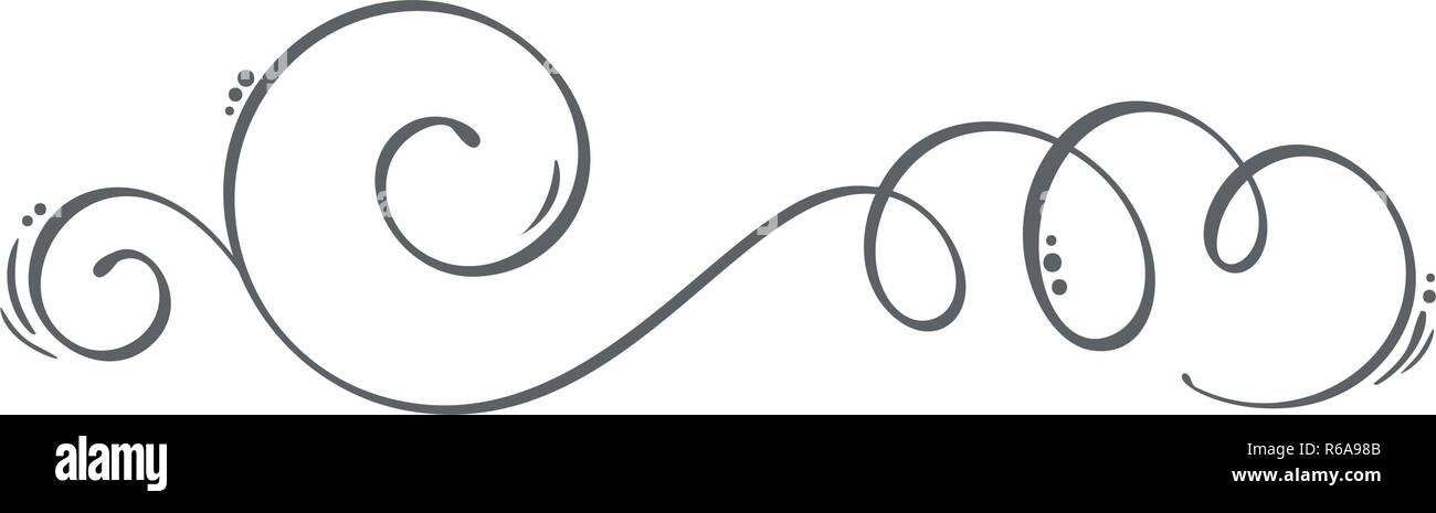 Vector Hand Drawn Calligraphic Spring Flourish Design Elements. Floral ...