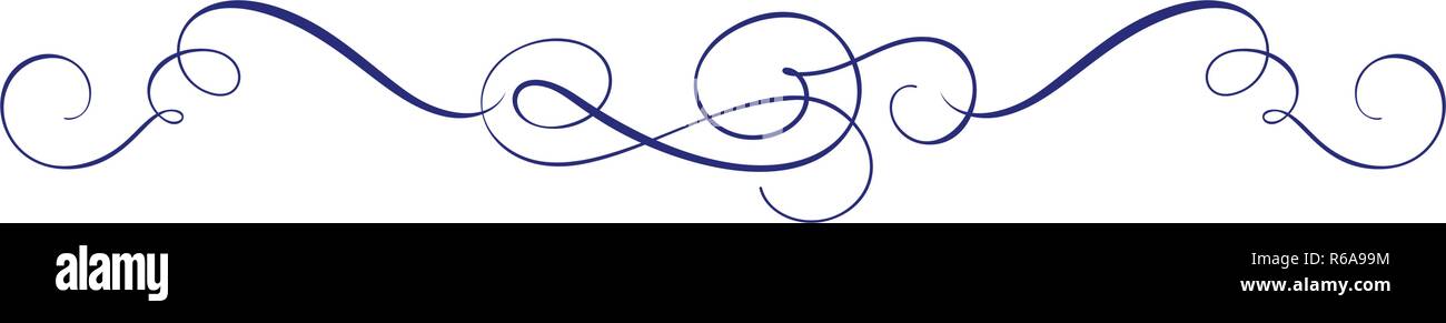 Vector Hand Drawn Calligraphic Spring Flourish Design Elements. Floral ...