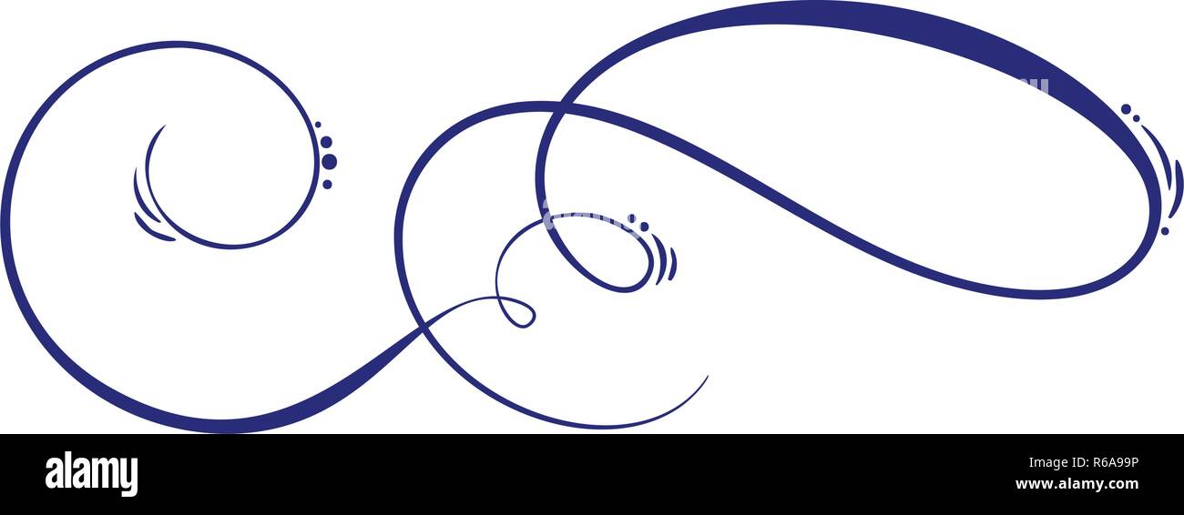 Vector Hand Drawn Calligraphic Spring Flourish Design Elements. Floral ...