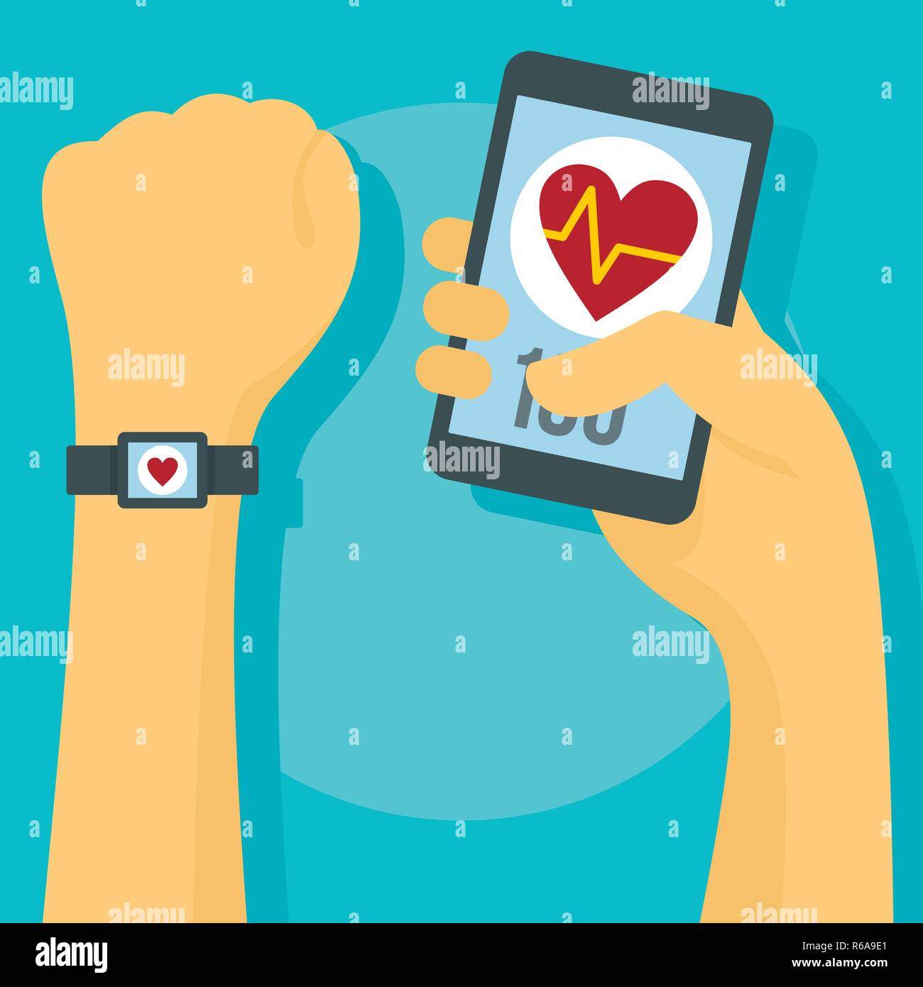 Fitness tracker banner. Flat illustration of fitness tracker vector ...