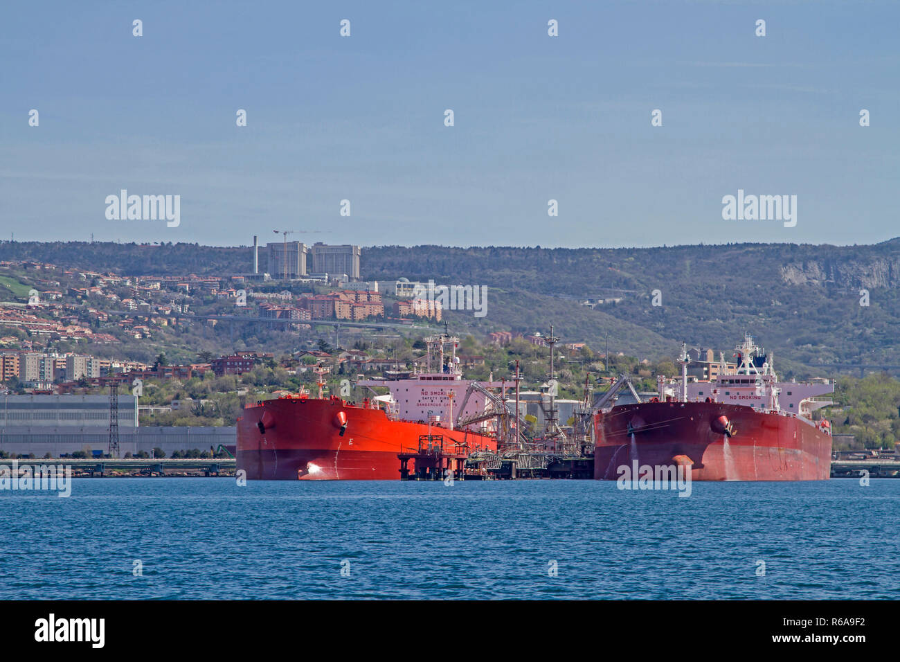 Two Huge Tanker Moored In The Bay Of Trieste Stock Photo - Alamy