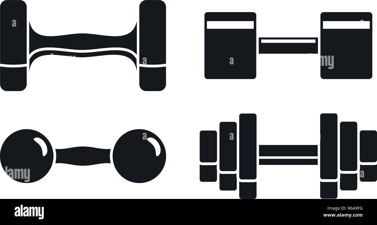 Gym dumbell icon set. Simple set of gym dumbell vector icons for web ...