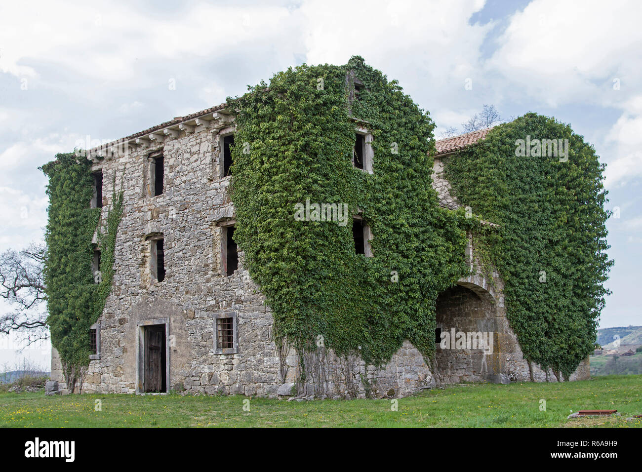 Abandoned And Decayed Houses Idyllic With Plants Overgrown Stock Photo ...