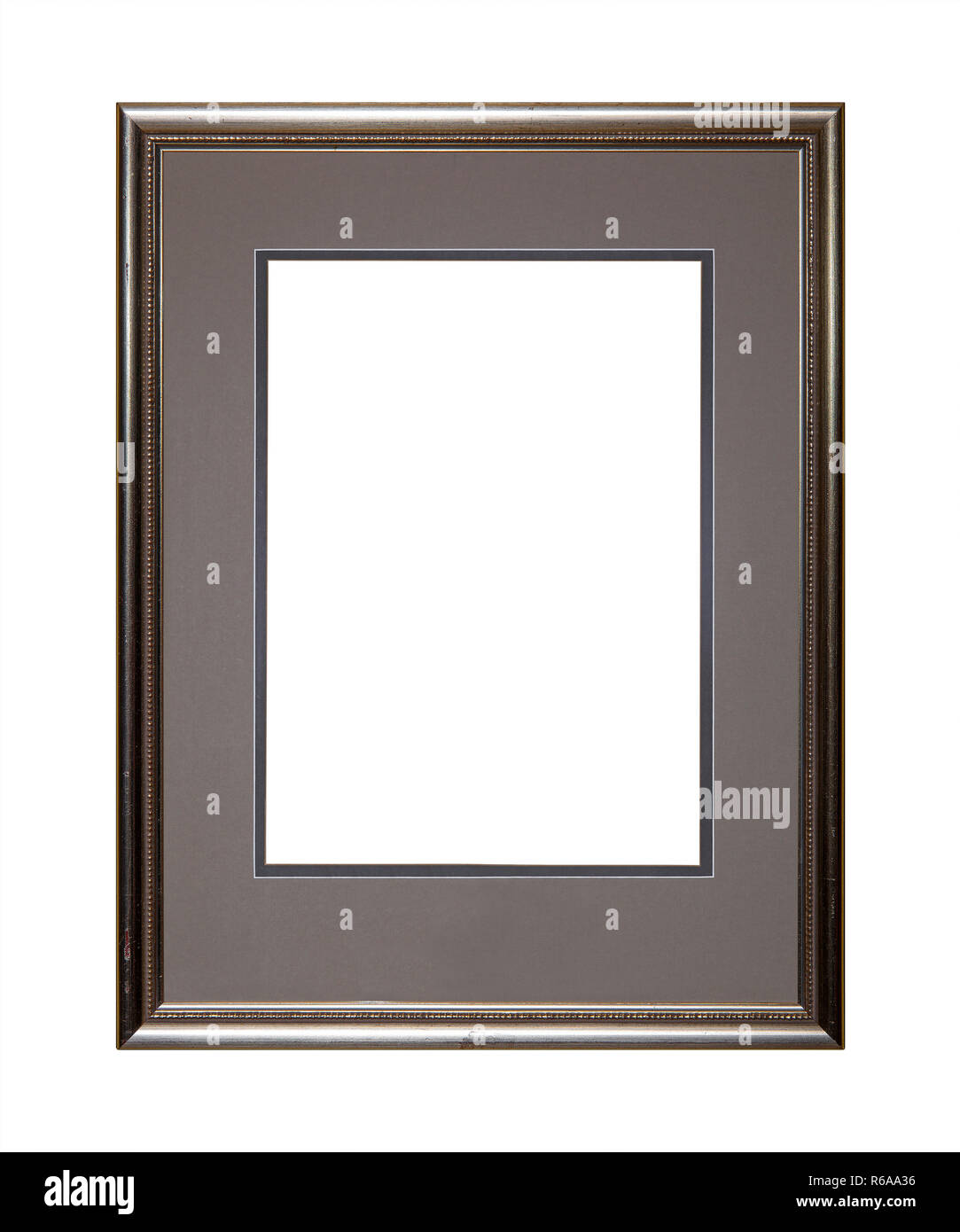 Silver picture or photo frame with cardboard mat Stock Photo - Alamy