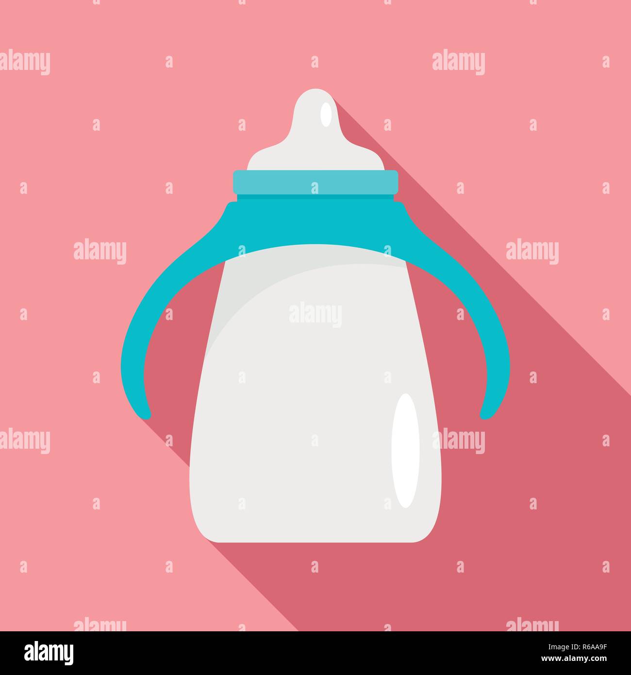 Milk sippy cup icon. Flat illustration of milk sippy cup vector icon ...