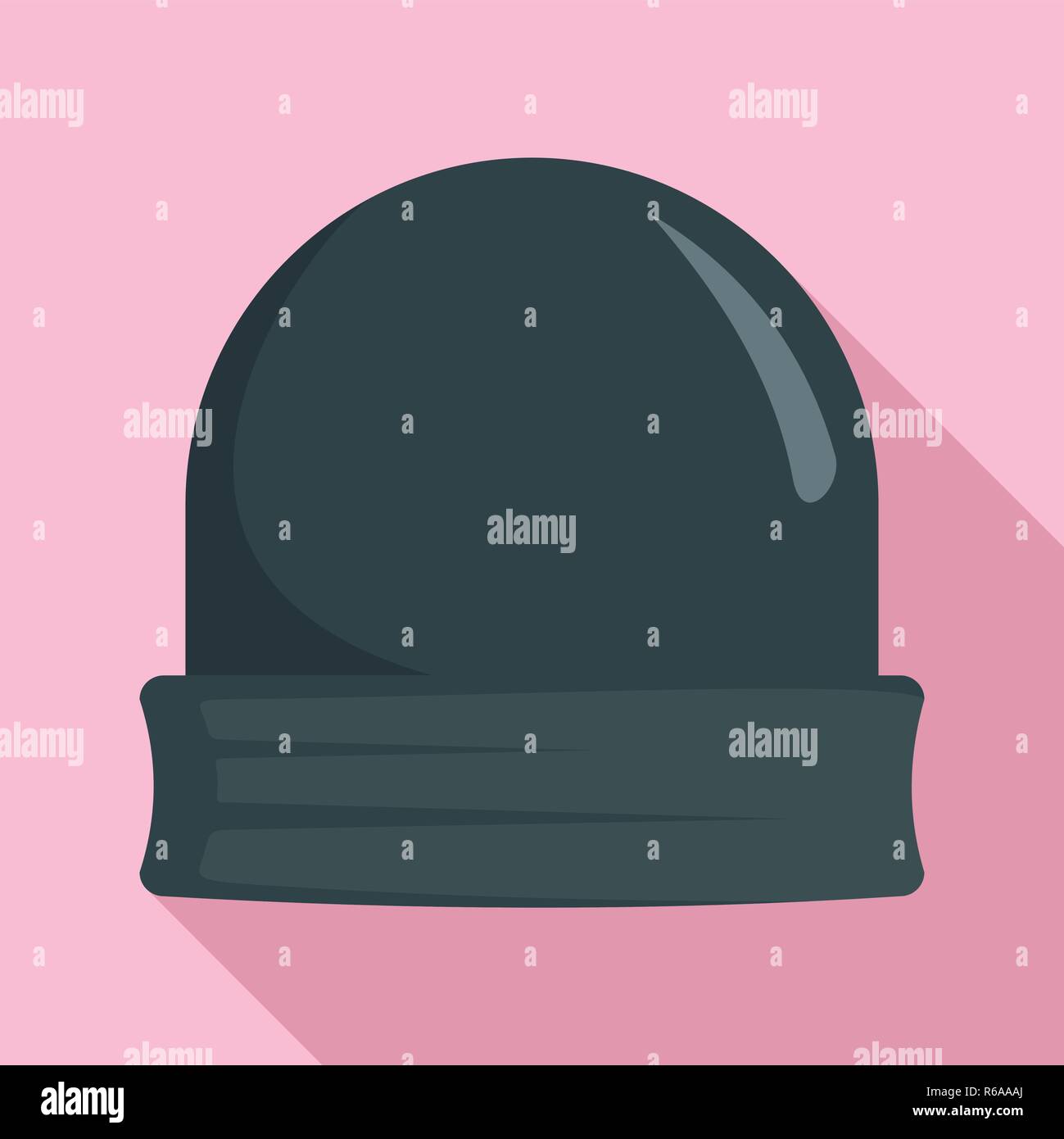 Black beanie icon. Flat illustration of black beanie vector icon for ...