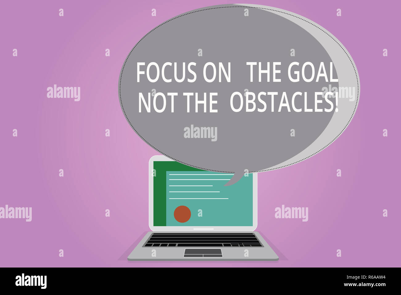 Conceptual hand writing showing Focus On The Goal Not The Obstacles ...