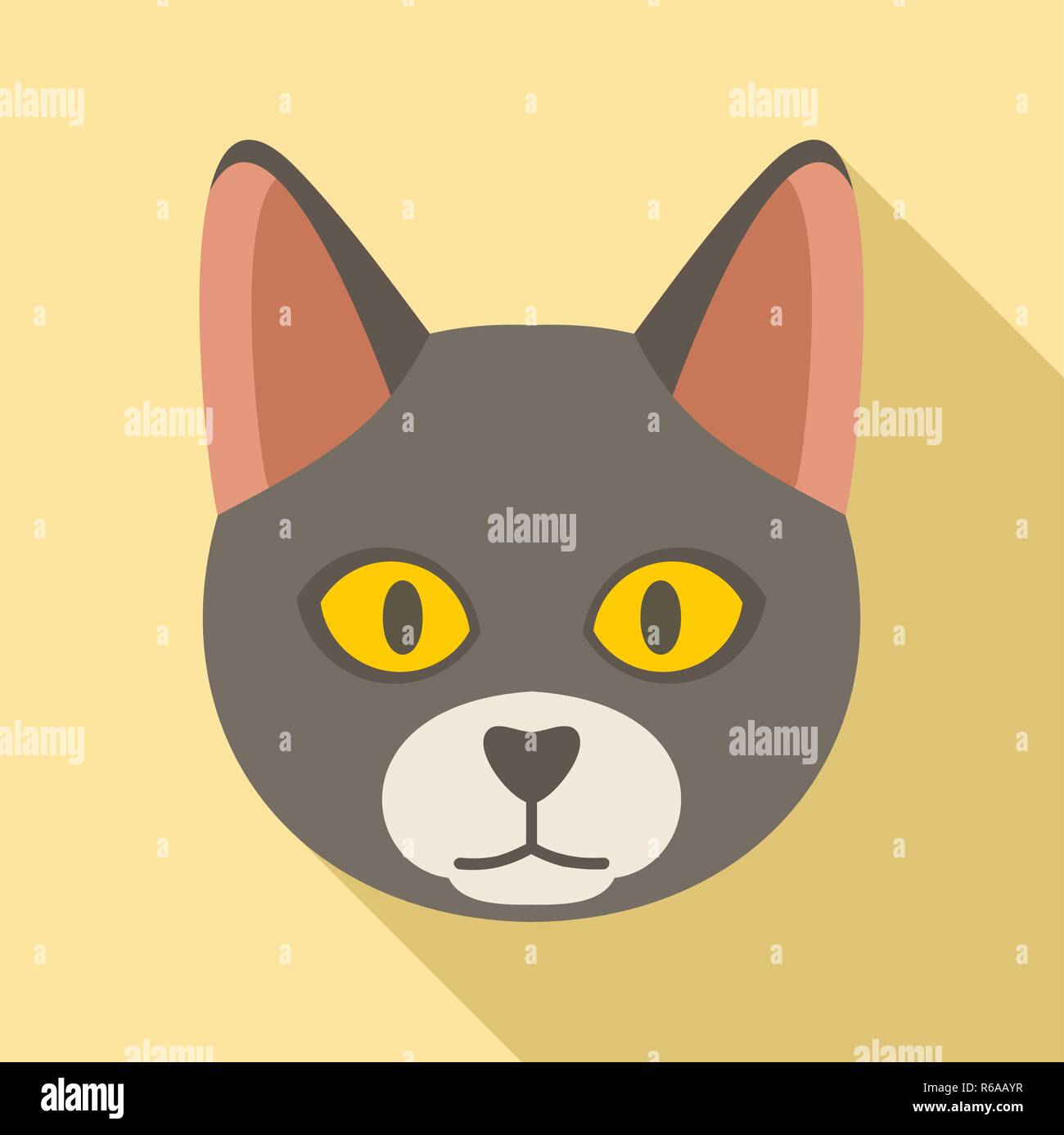 Cat head icon. Flat illustration of cat head vector icon for web design ...
