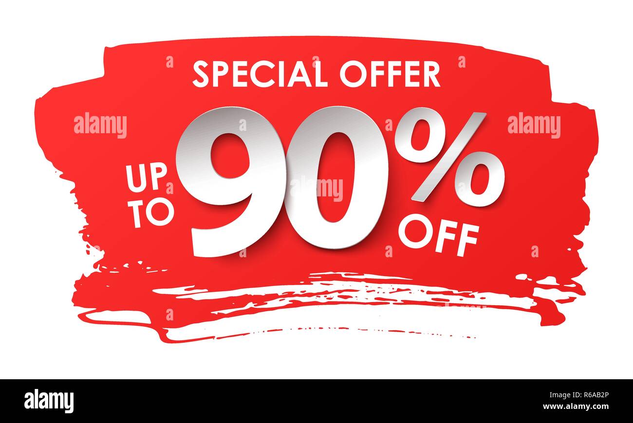 90 percent discount red Stock Vector Images - Alamy