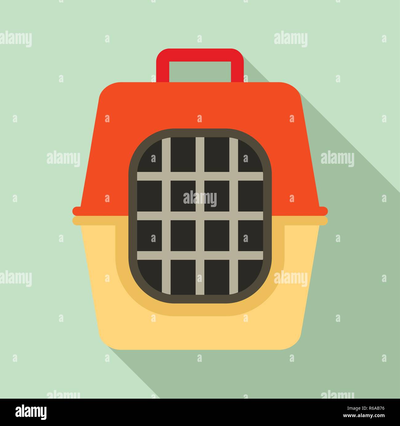 Pet travel cage icon. Flat illustration of pet travel cage vector icon ...