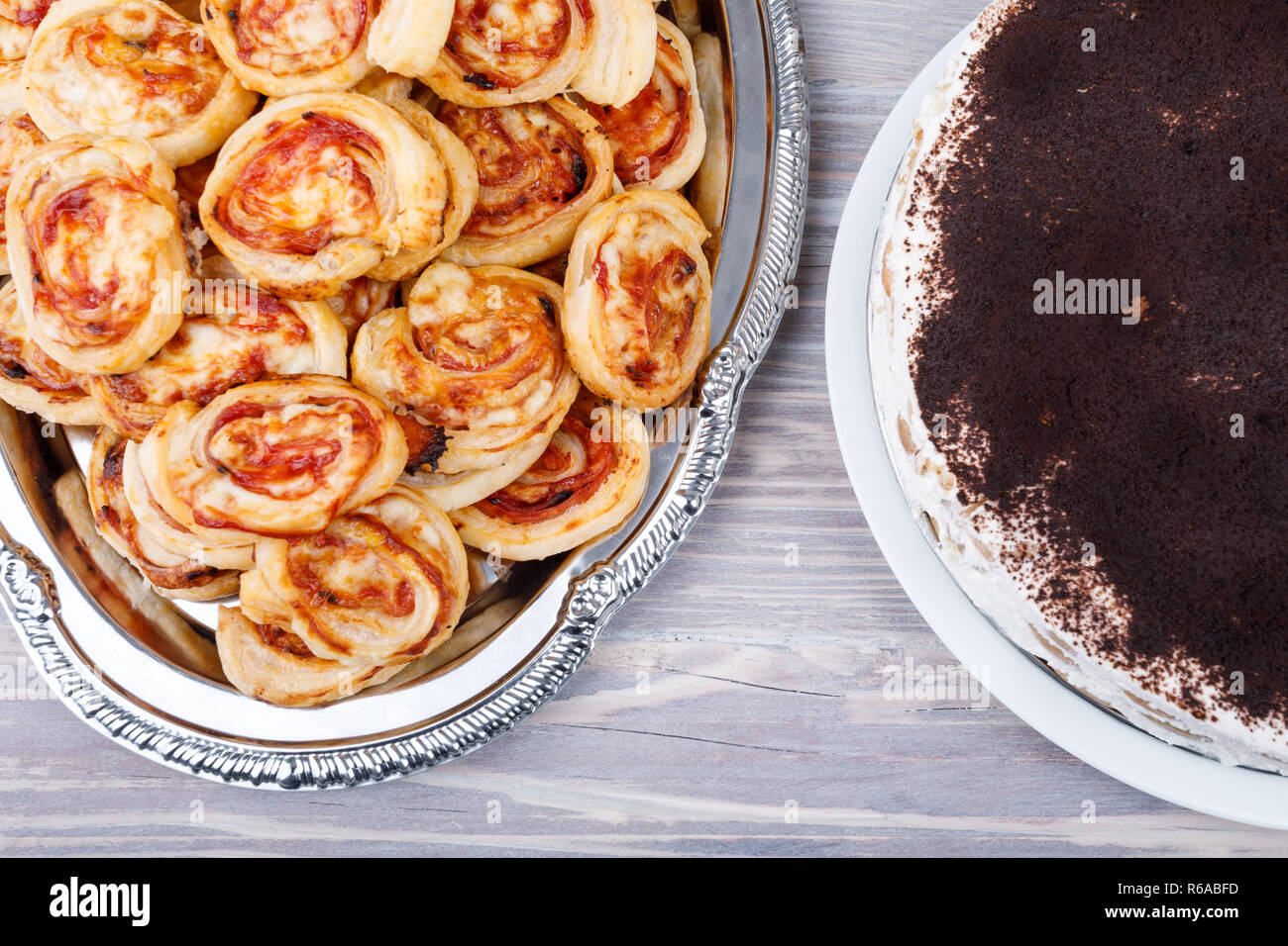 homemade bacon snail like Hawaiian pizza Stock Photo - Alamy