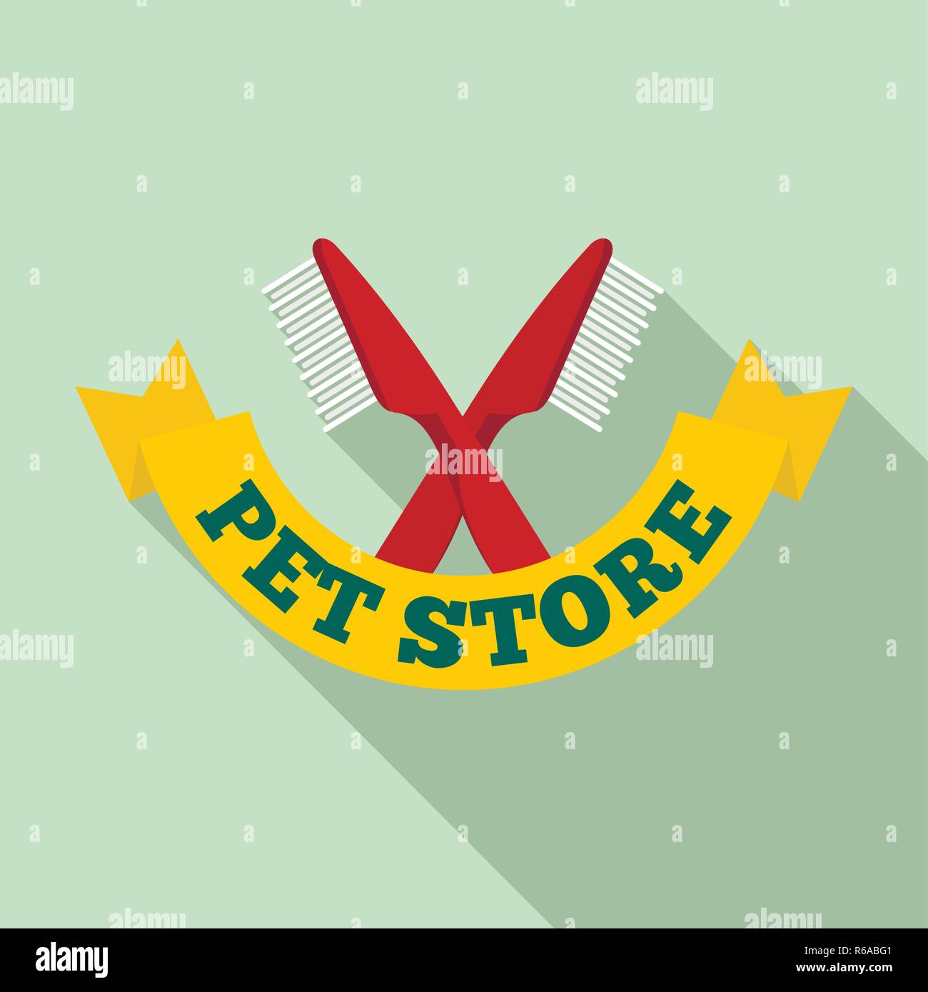 Pet brush logo. Flat illustration of pet brush vector logo for web ...