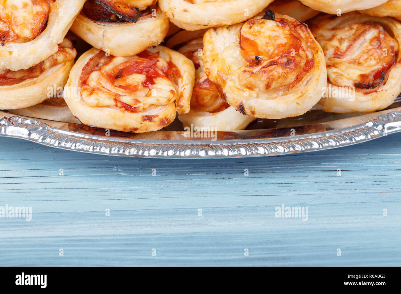 homemade bacon snail like Hawaiian pizza Stock Photo - Alamy