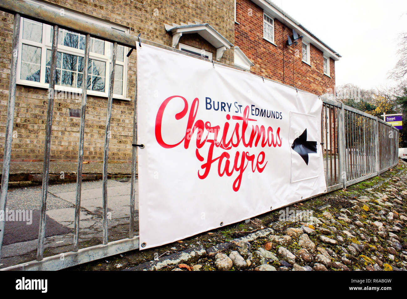 Bury St Edmunds, UK - November 22 2018: A banner advertising the annual ...