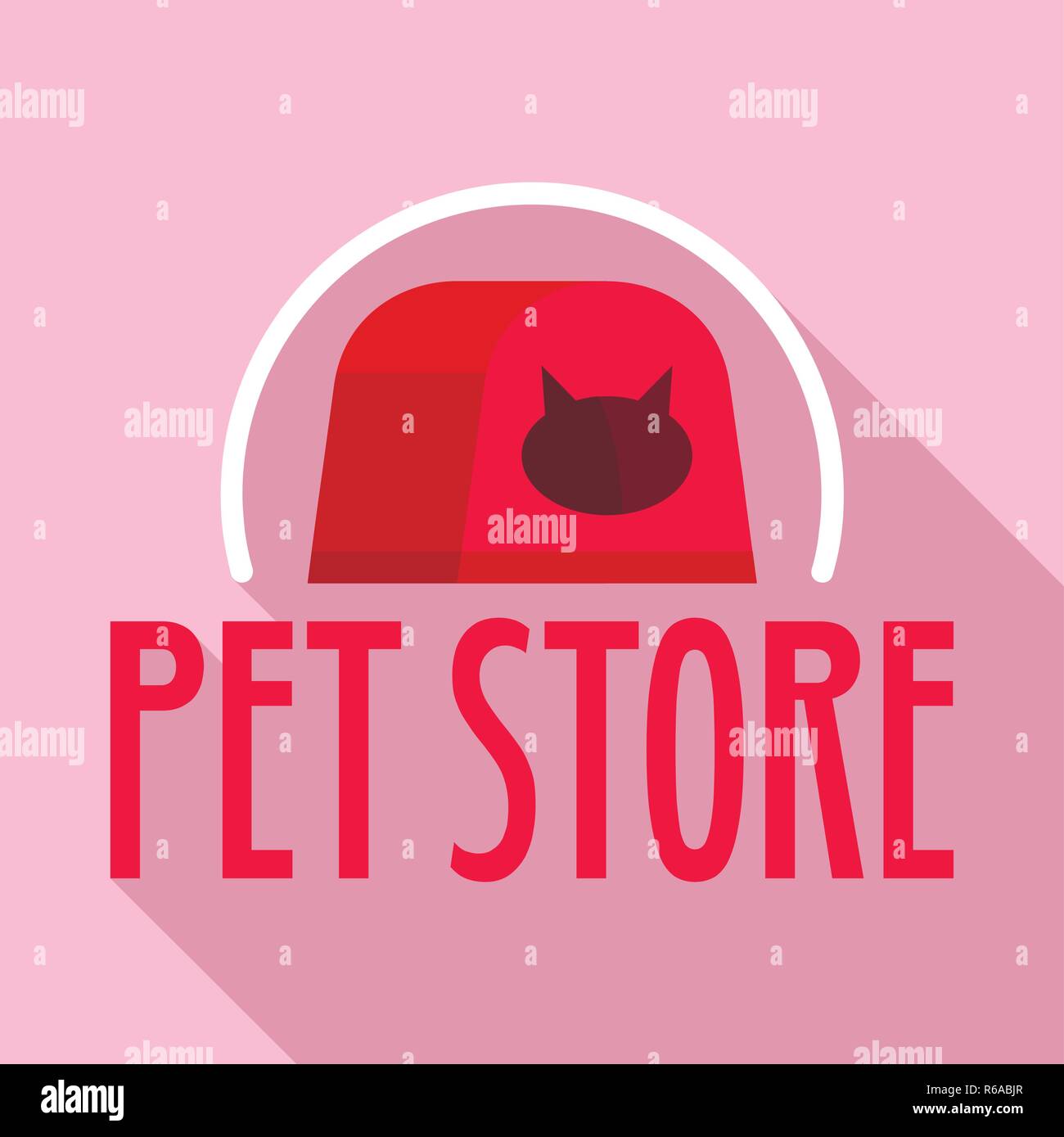 Cat box pet store logo. Flat illustration of cat box pet store vector ...