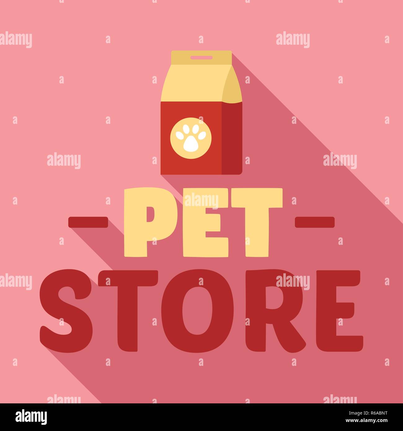 Pet store dog food logo. Flat illustration of pet store dog food vector ...