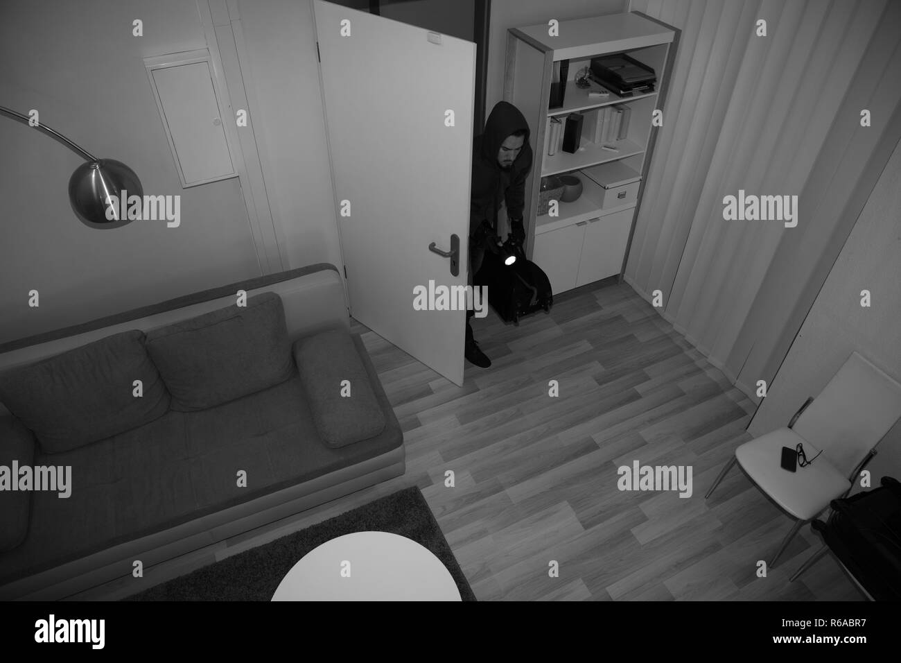 Robber Entering In House Stock Photo - Alamy