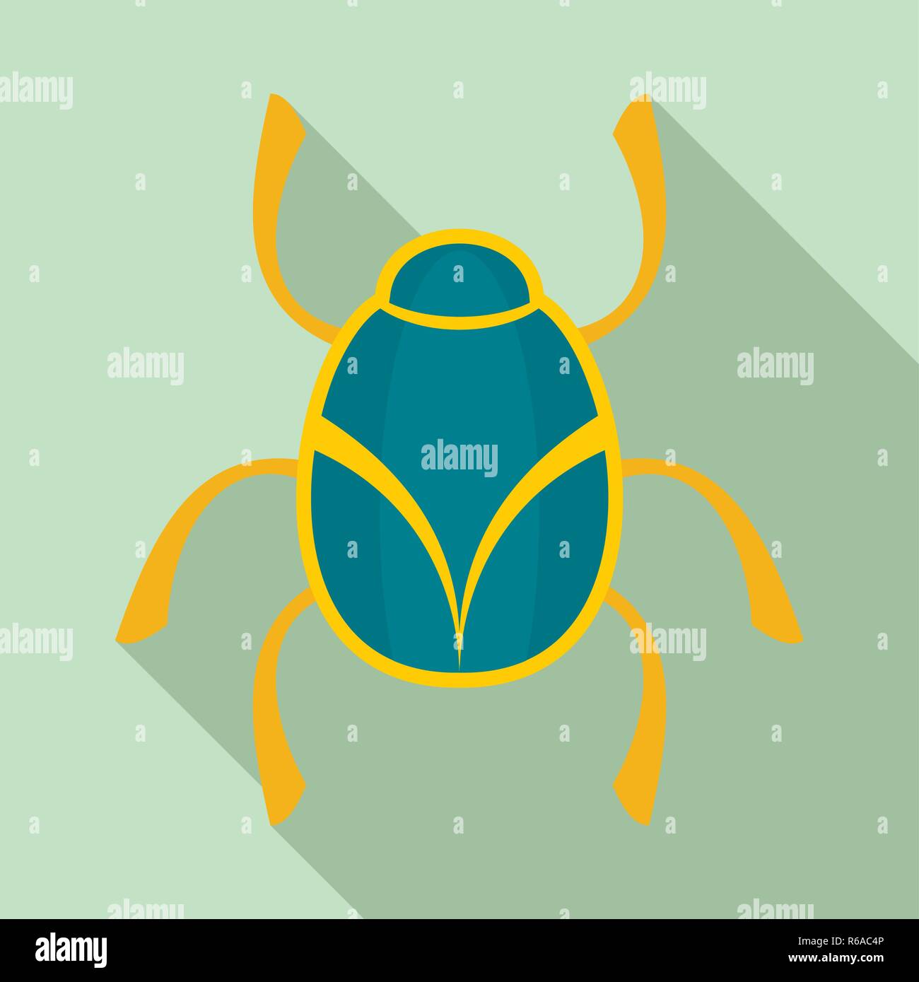 Golden bug icon. Flat illustration of golden bug vector icon for web ...
