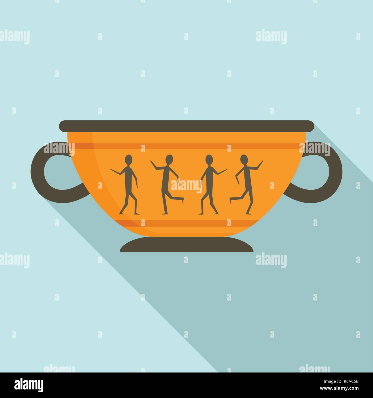 Greek ancient bowl icon. Flat illustration of greek ancient bowl vector ...