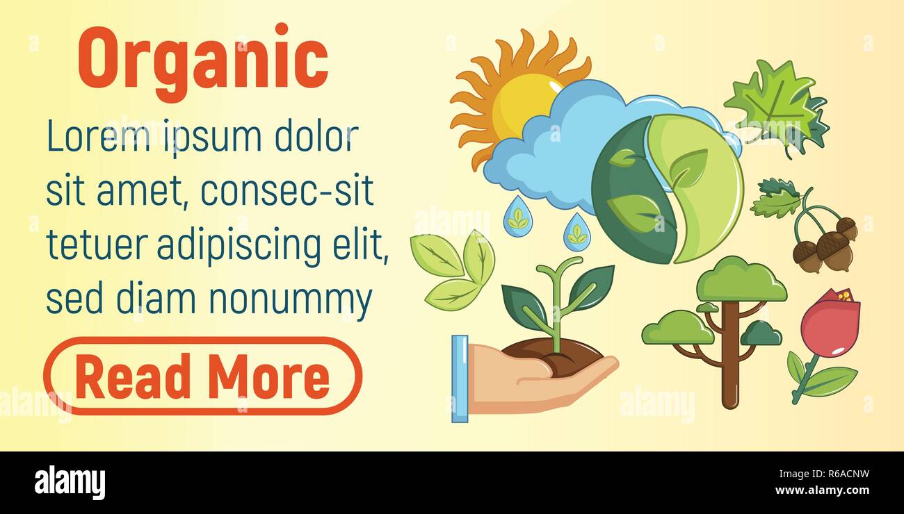 Organic concept banner, cartoon style Stock Vector Image & Art - Alamy