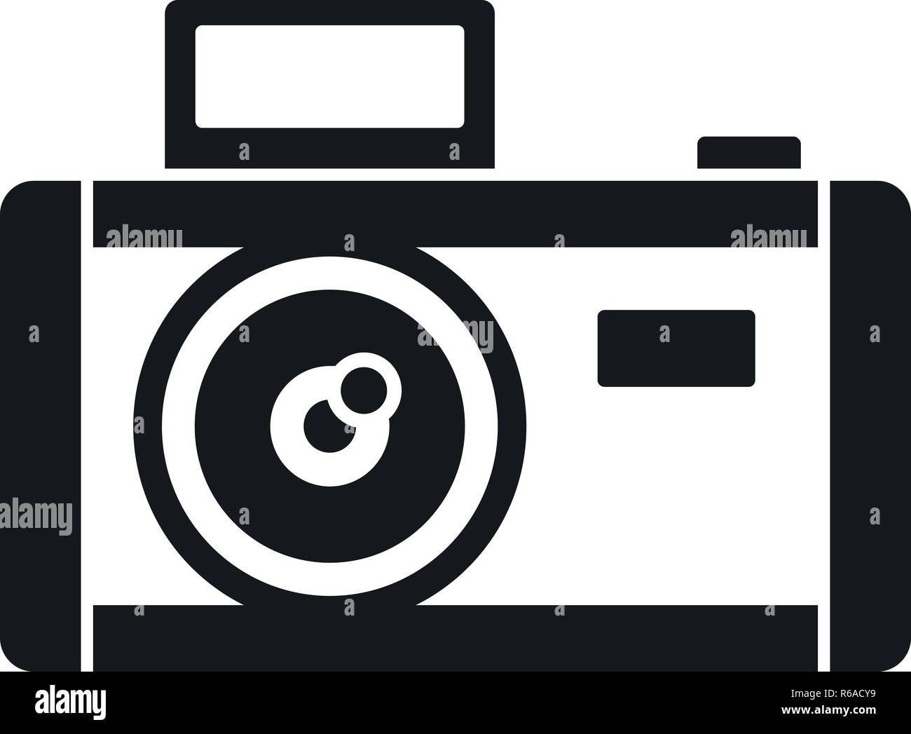 Vintage photo camera icon. Simple illustration of vintage photo camera ...