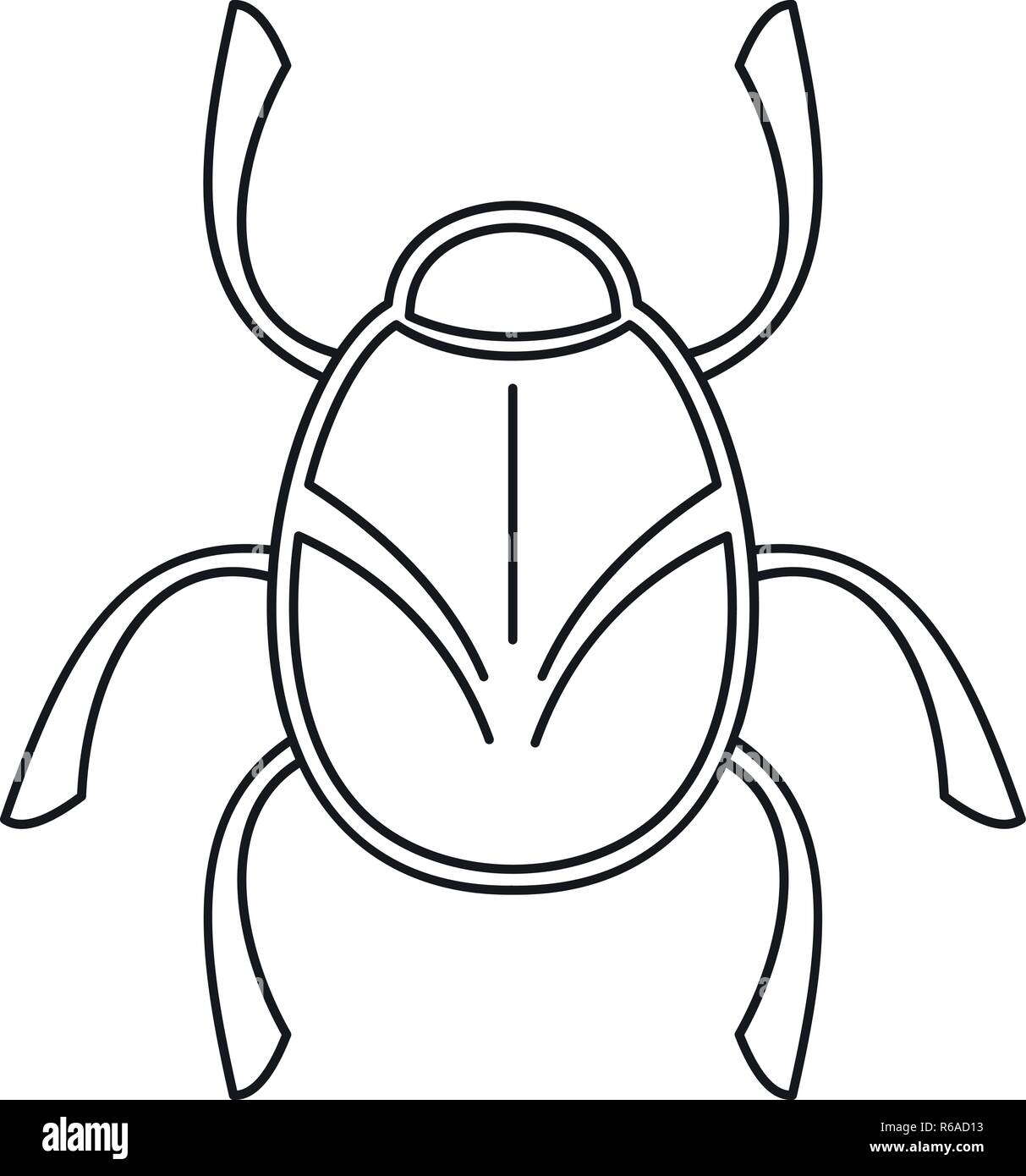 Golden bug icon. Outline golden bug vector icon for web design isolated on white background ...