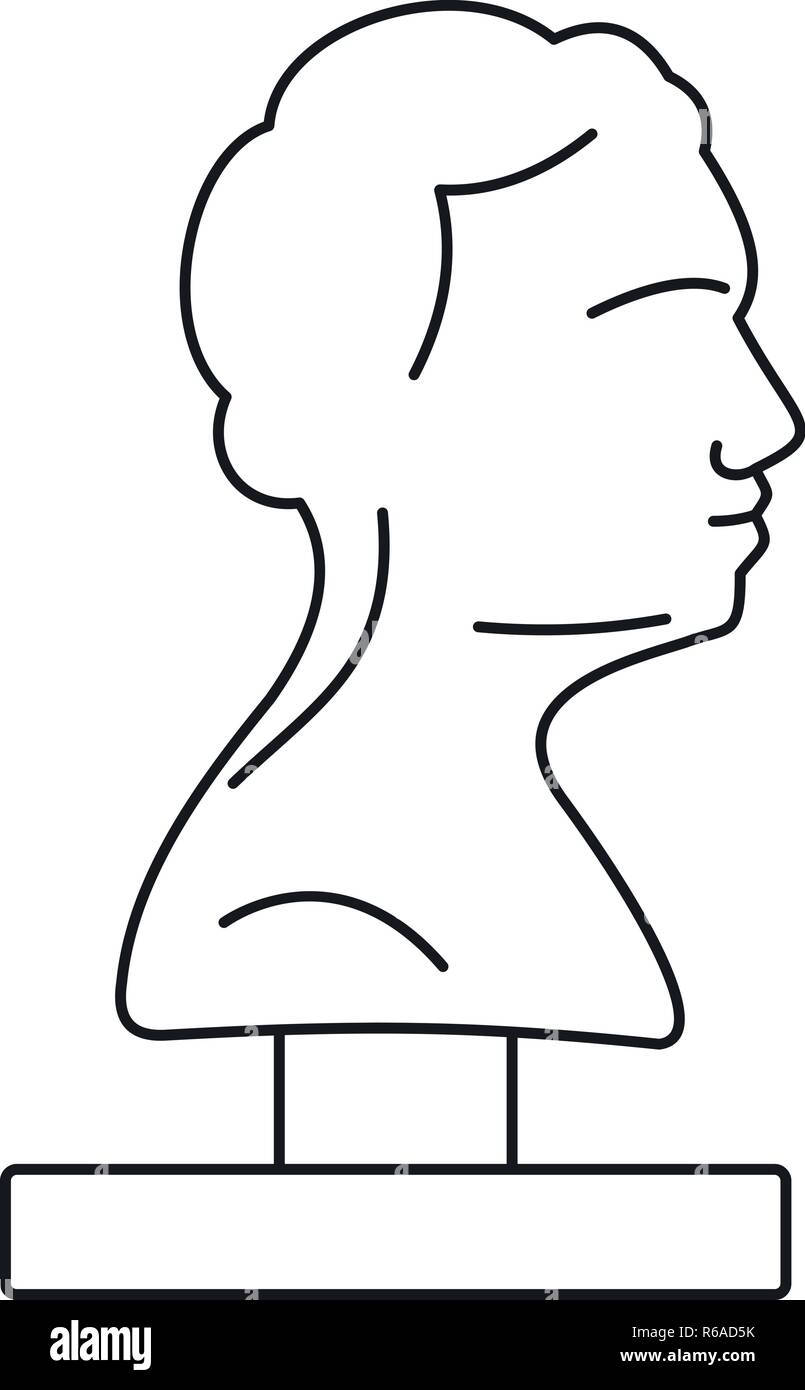Bust ancient writer icon. Outline bust ancient writer vector icon for ...