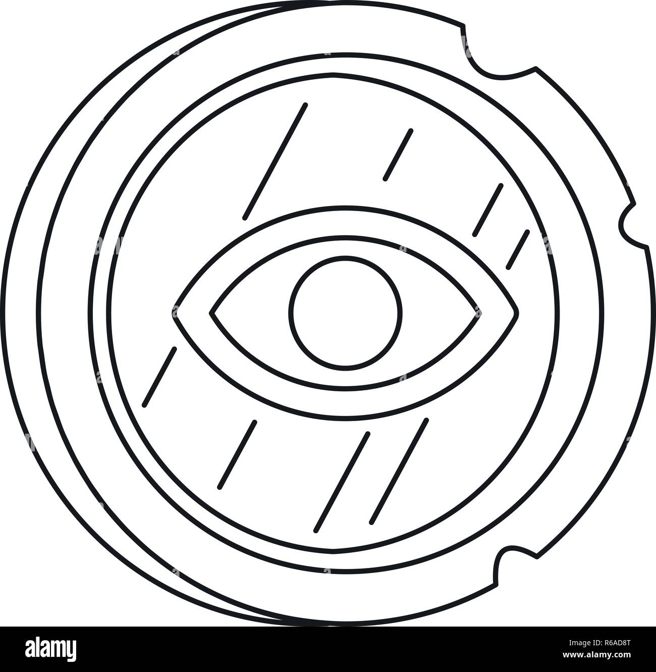 Ancient gold coin icon. Outline ancient gold coin vector icon for web ...