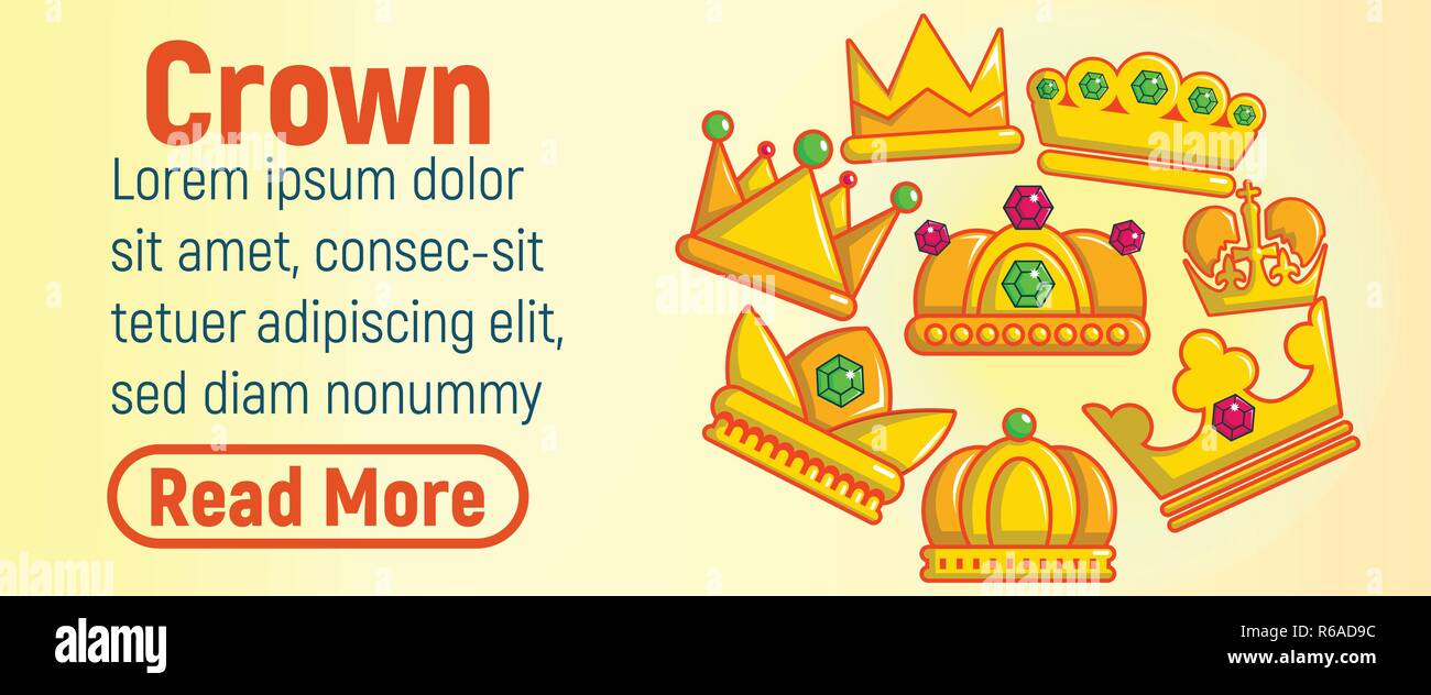 Crown concept banner, cartoon style Stock Vector Image & Art - Alamy
