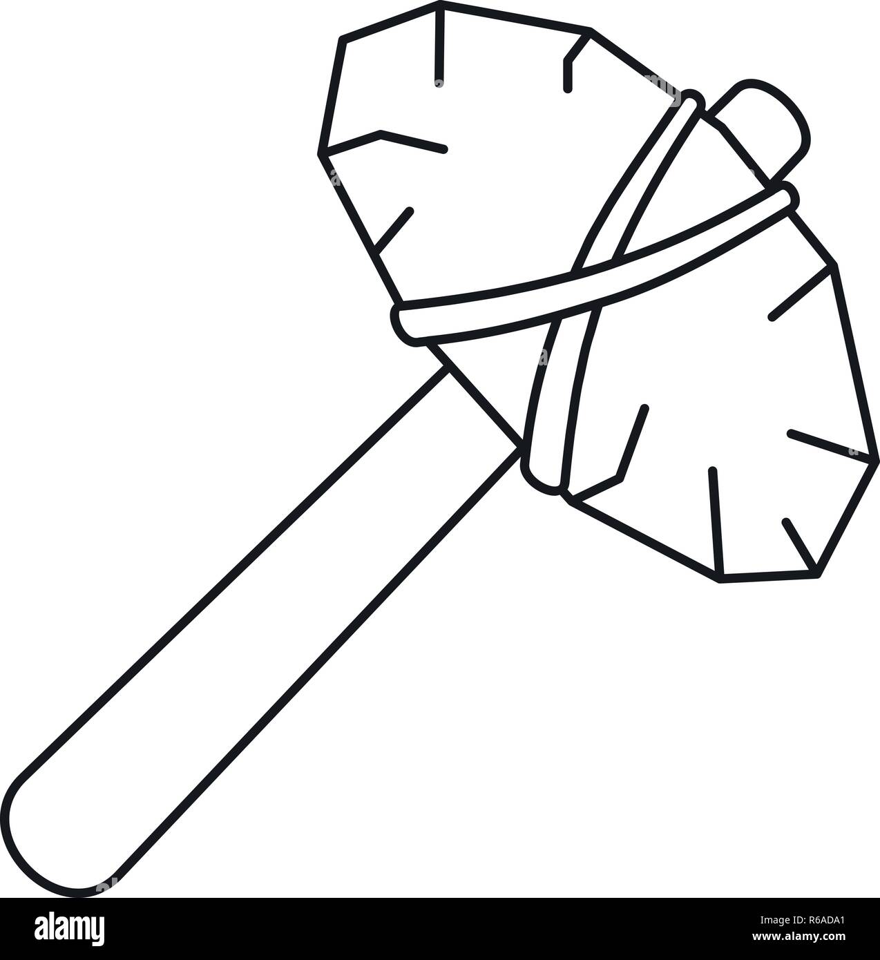 Old stone hammer icon. Outline old stone hammer vector icon for web ...