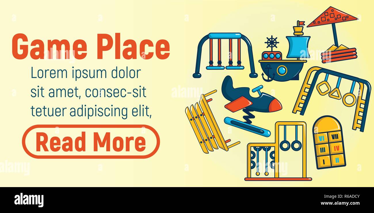 Game place concept banner, cartoon style Stock Vector Image & Art - Alamy