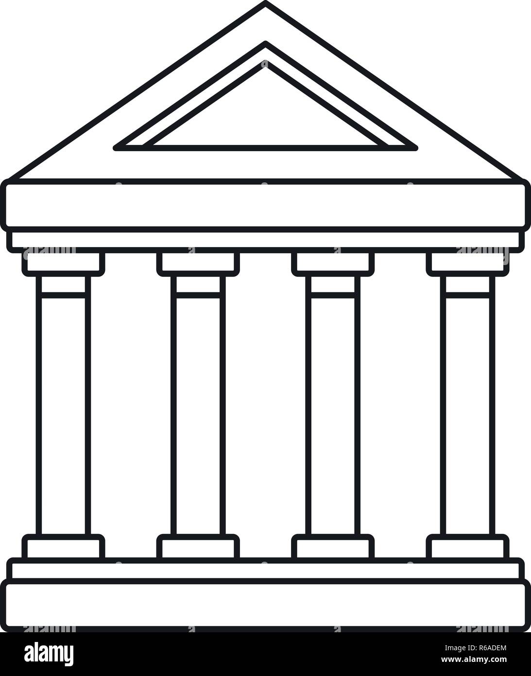 Museum building icon. Outline museum building vector icon for web design isolated on white ...