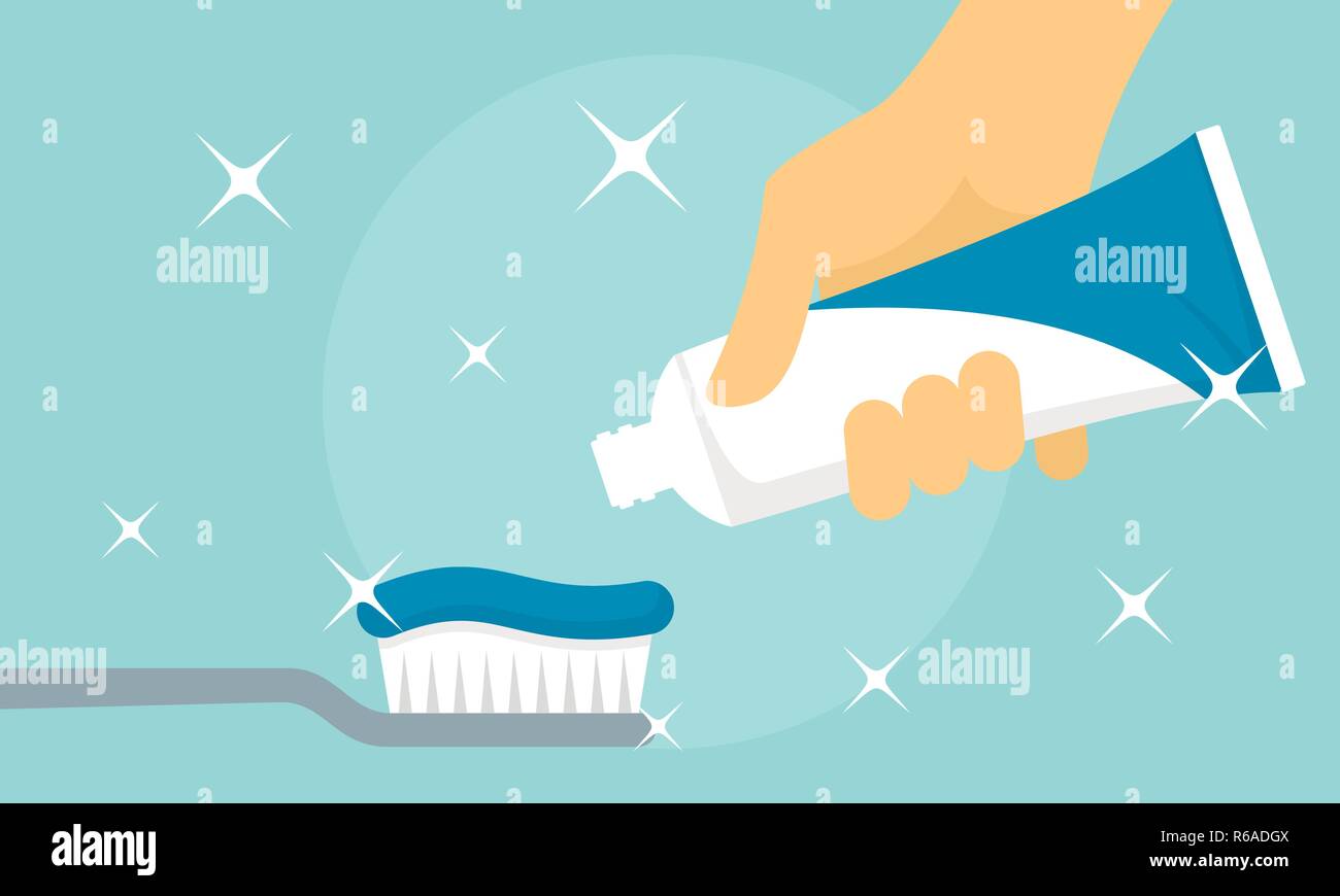 Mint toothpaste banner. Flat illustration of mint toothpaste vector ...