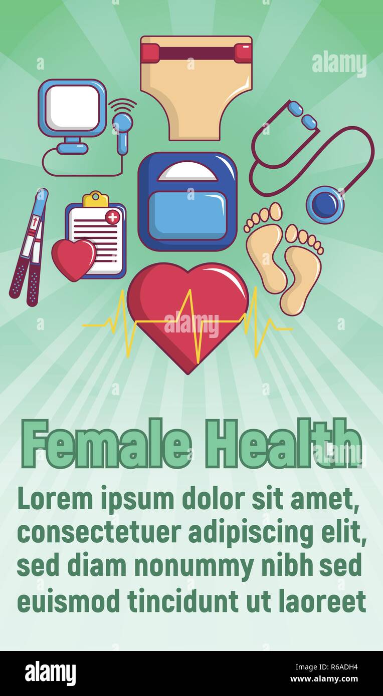 Female health concept banner, cartoon style Stock Vector Image & Art ...