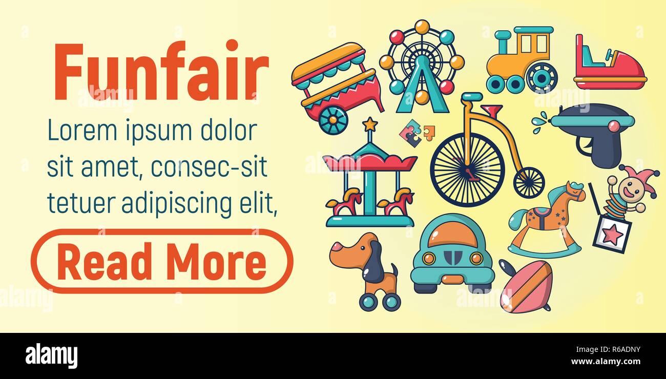 Funfair concept banner, cartoon style Stock Vector Image & Art - Alamy