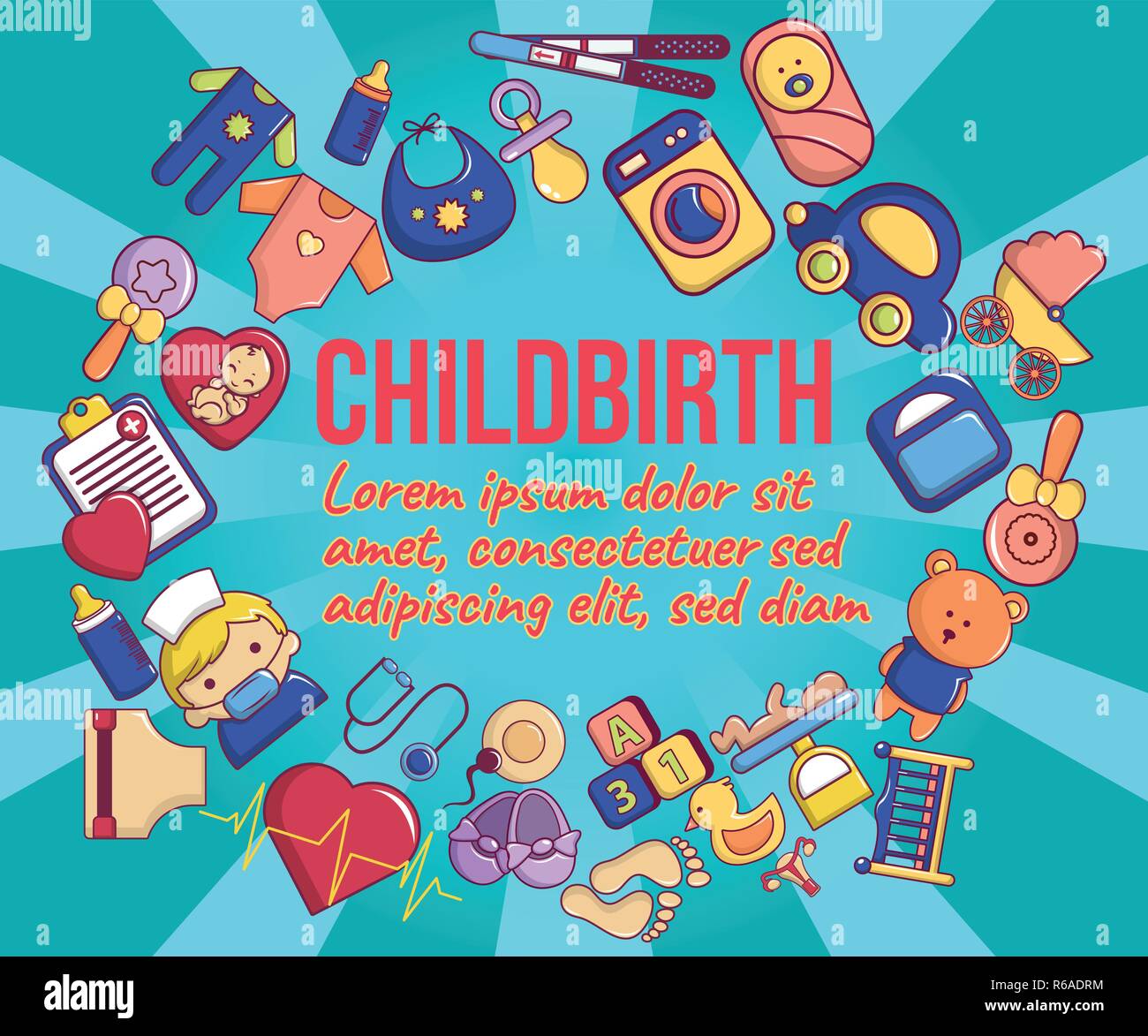 Childbirth concept banner, cartoon style Stock Vector Image & Art - Alamy