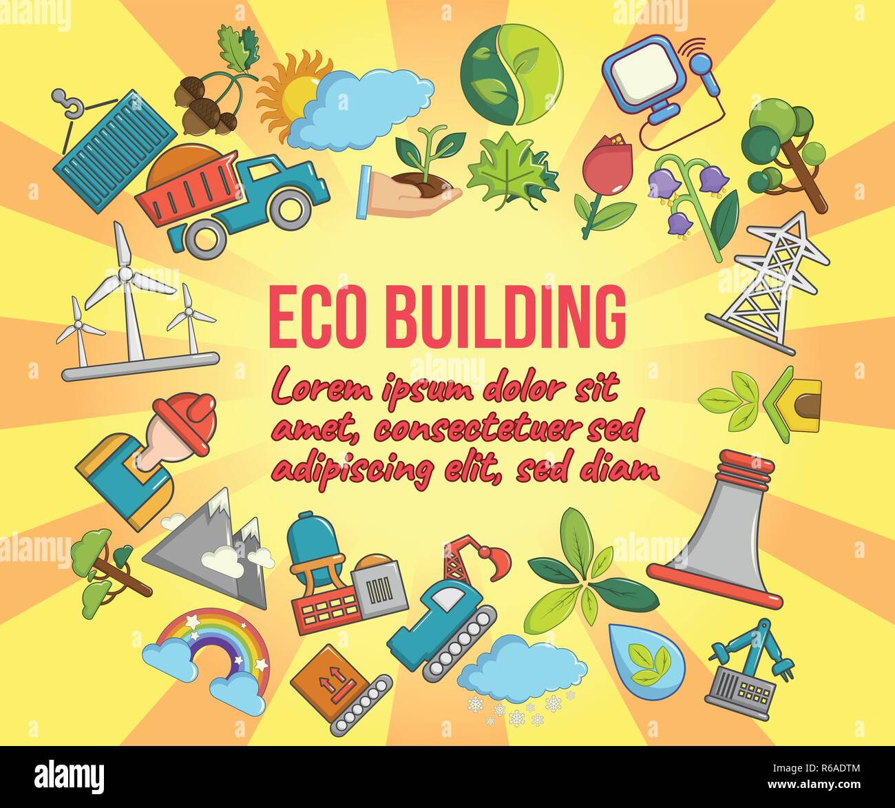 Eco building concept banner, cartoon style Stock Vector Image & Art - Alamy
