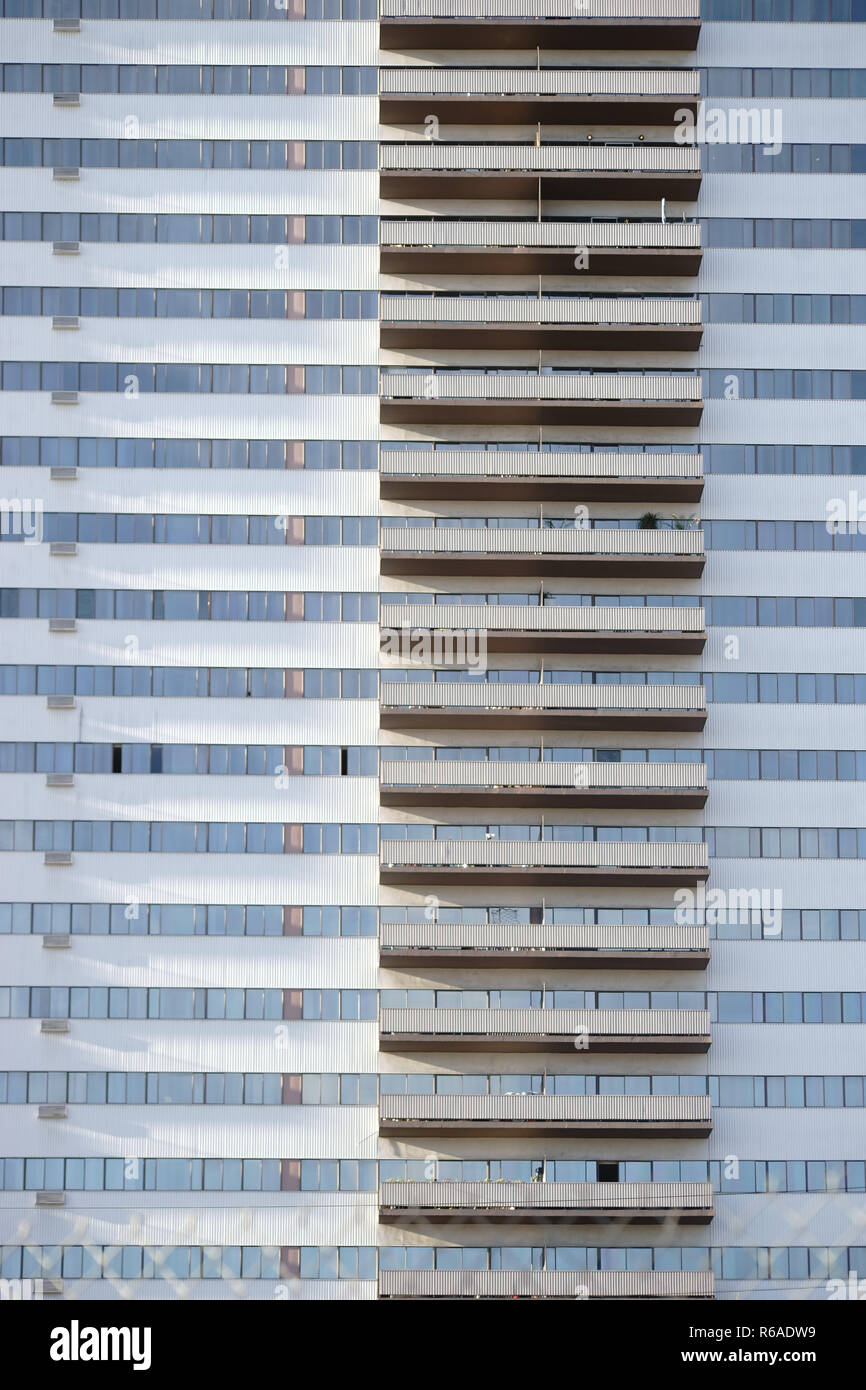 Skyscraper Facade With Balconies Stock Photo - Alamy