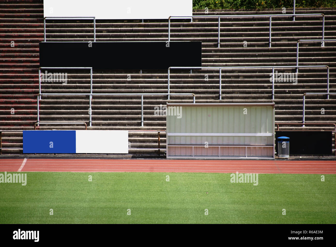 Coach Bench And Seat Row Stadium Stock Photo - Alamy
