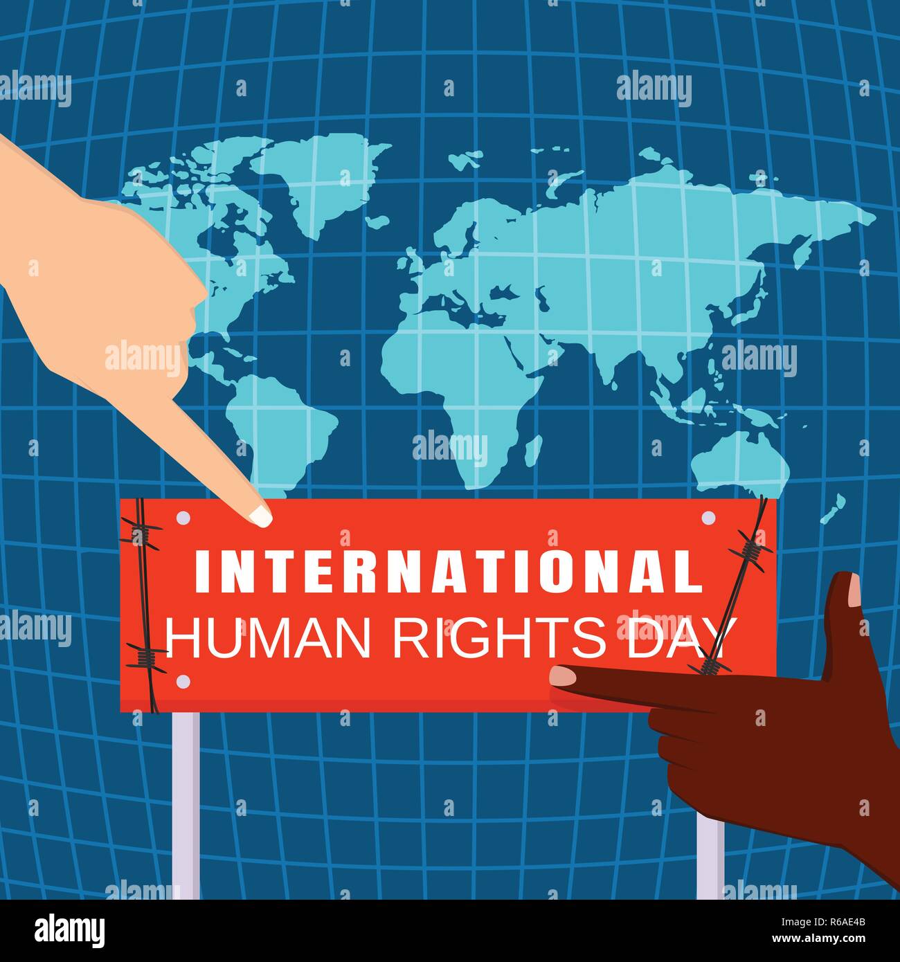 Global human rights day concept background, flat style Stock Vector ...