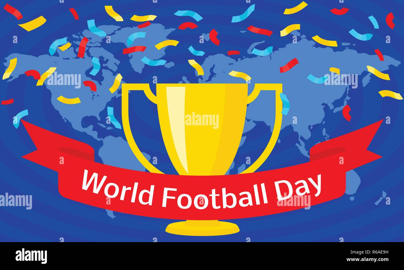 Global soccer day concept banner, flat style Stock Vector Image & Art ...