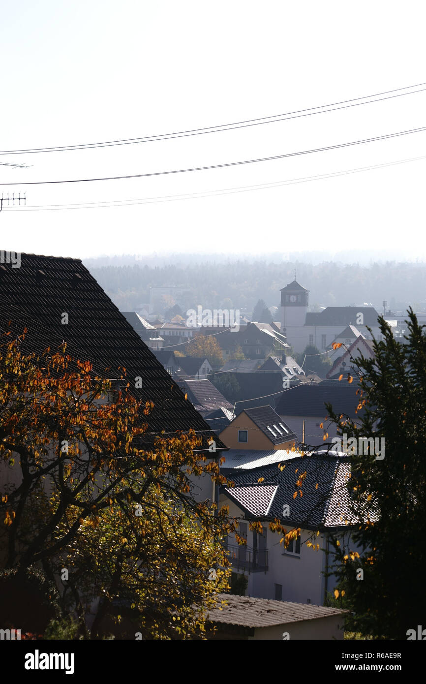 View Over Roofs Of Taunusstein-Wehen Stock Photo - Alamy