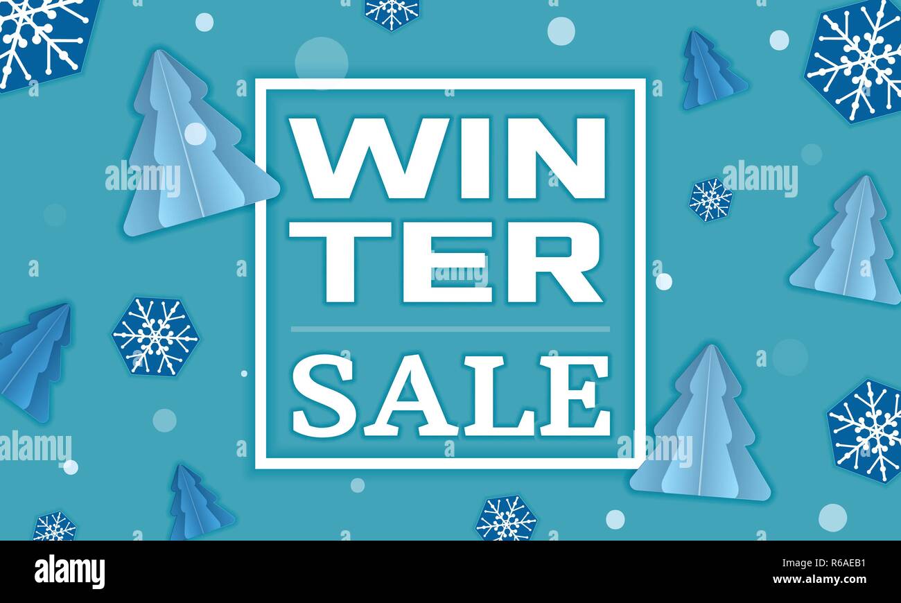 Winter sale concept banner. Cartoon illustration of winter sale vector ...