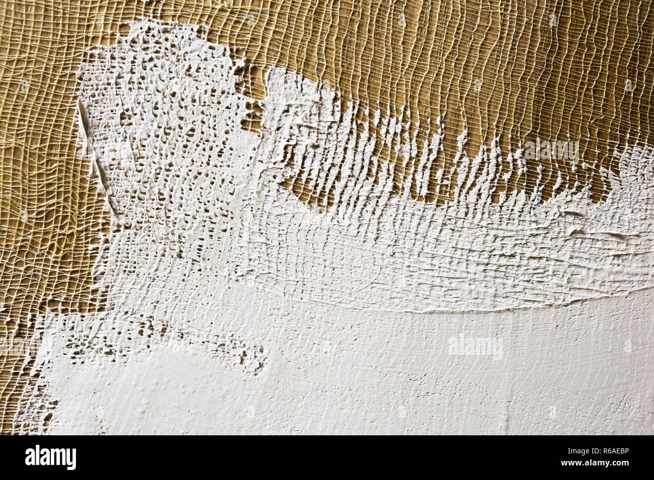 a wash of white primer of the canvas. texture for artists Stock Photo ...