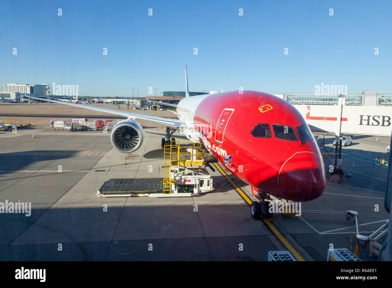 Norwegian air aircraft at london gatwick airport lgw hi-res stock ...