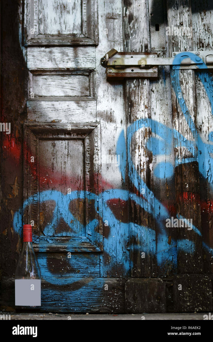 Scribbled Rotten Door Stock Photo - Alamy