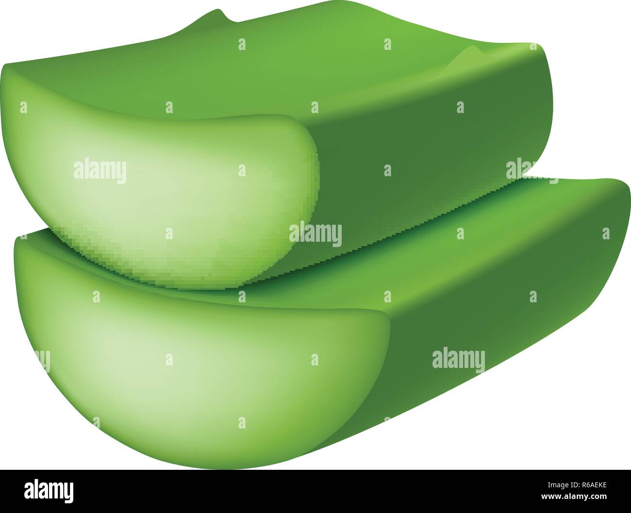 Cutted aloe vera icon. Realistic illustration of cutted aloe vera ...