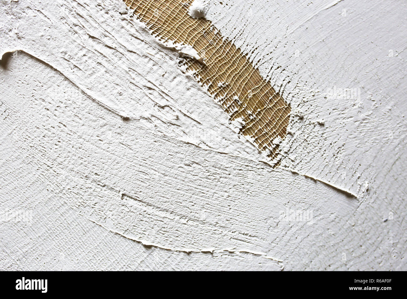 a wash of white primer of the canvas. texture for artists Stock Photo ...