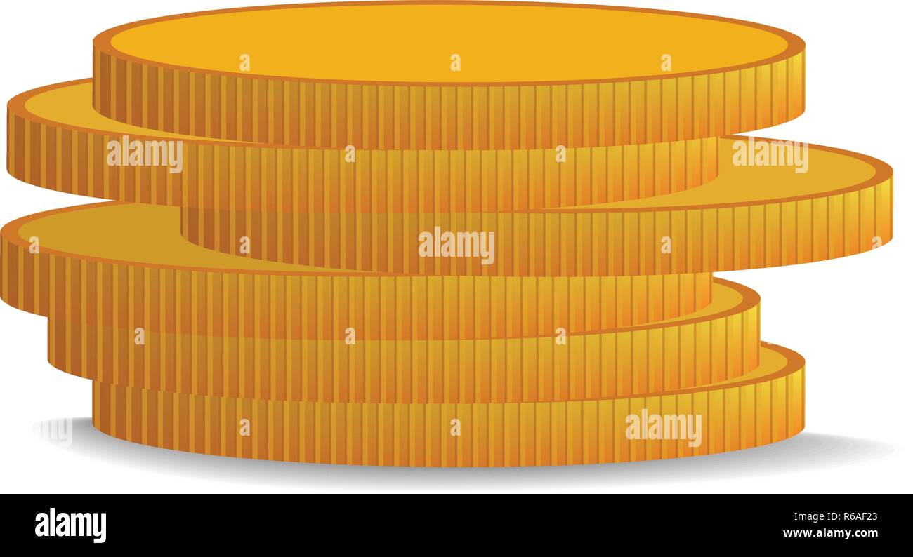 Stack of coin icon, realistic style Stock Vector Image & Art - Alamy